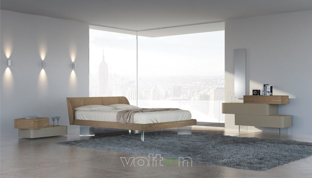 Trittico camera da letto moderno: comò, comodini e settimini